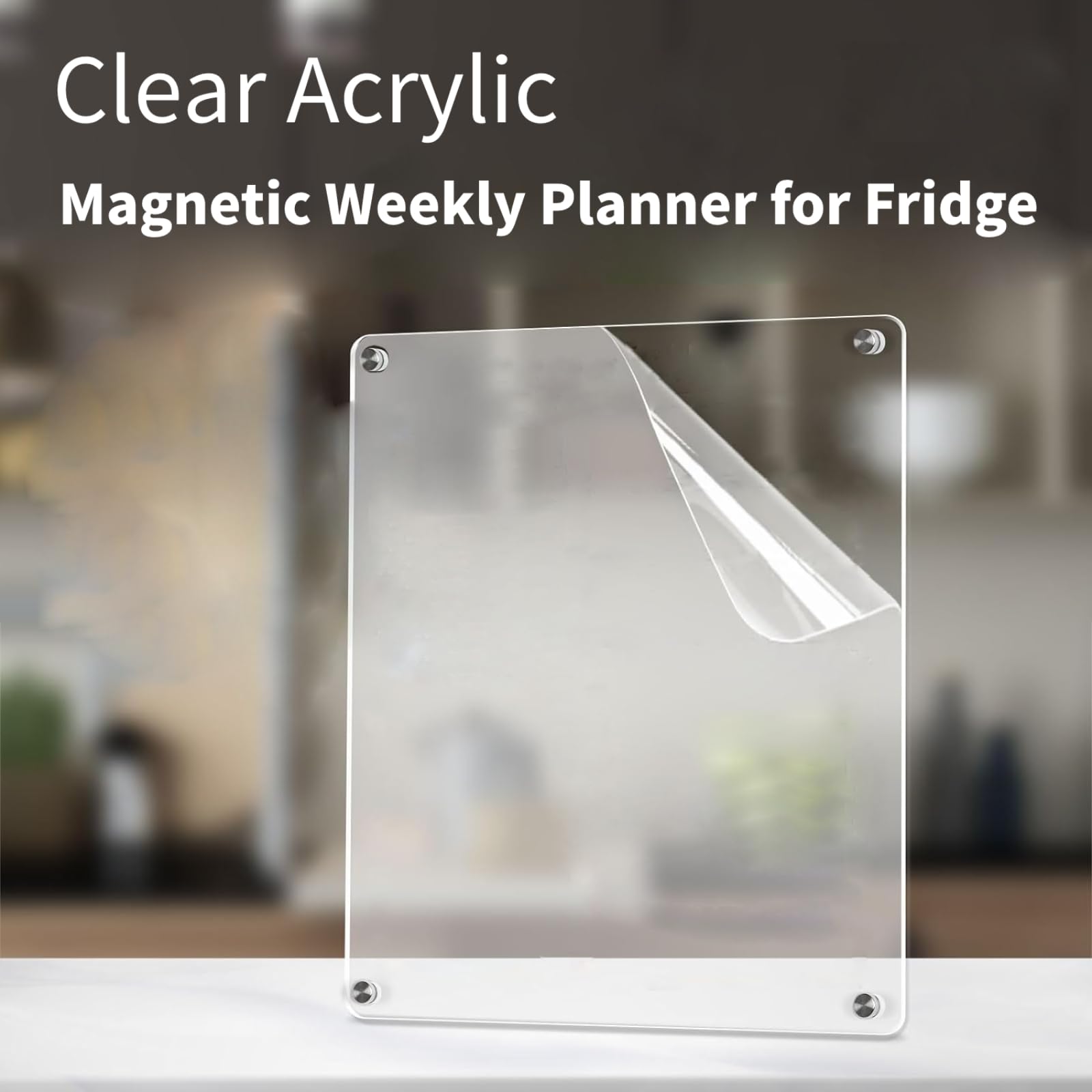 JJQHYC Magnetic Weekly Planner for Fridge, 30 x 20cm, Clear Acrylic ...