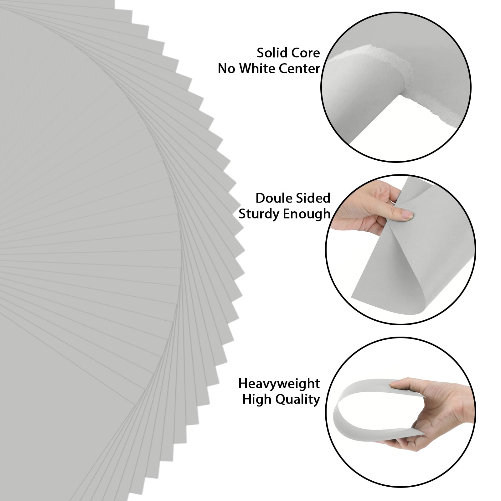 Snapklik.com : 100 Sheets Grey Cardstock Paper, Colored Printer Paper 8 ...