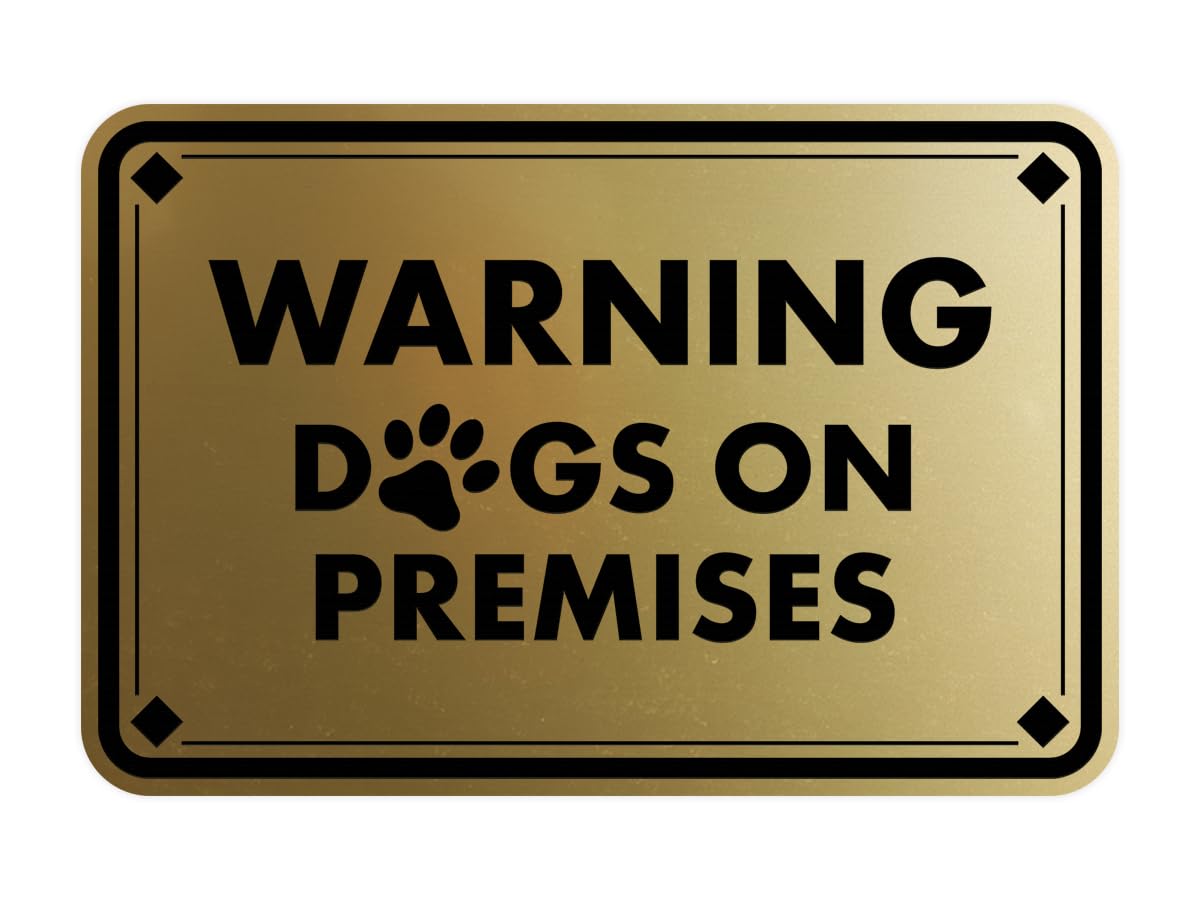 Amazon.com: Classic Framed Diamond, Warning Dogs On Premises Sign ...