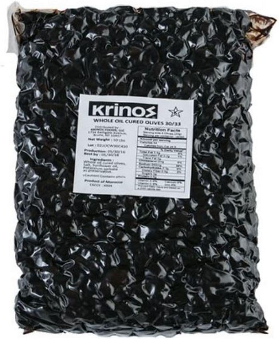Amazon.com: Krinos Foods Moroccan Dry Olive Oil Cured Black Olives ...
