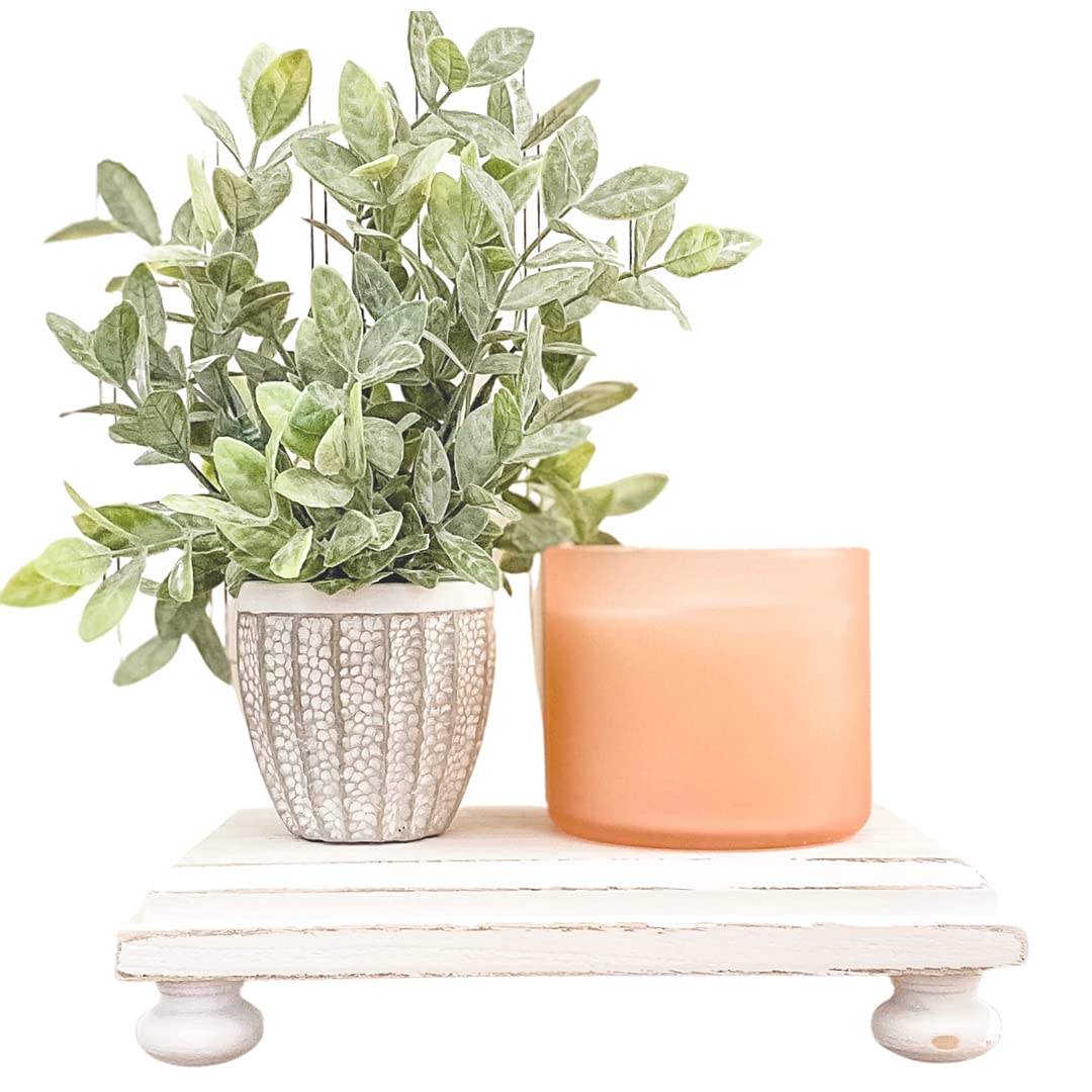 Velvet Rose Designs Wooden Riser Distressed White 10 In X | Desertcart ...