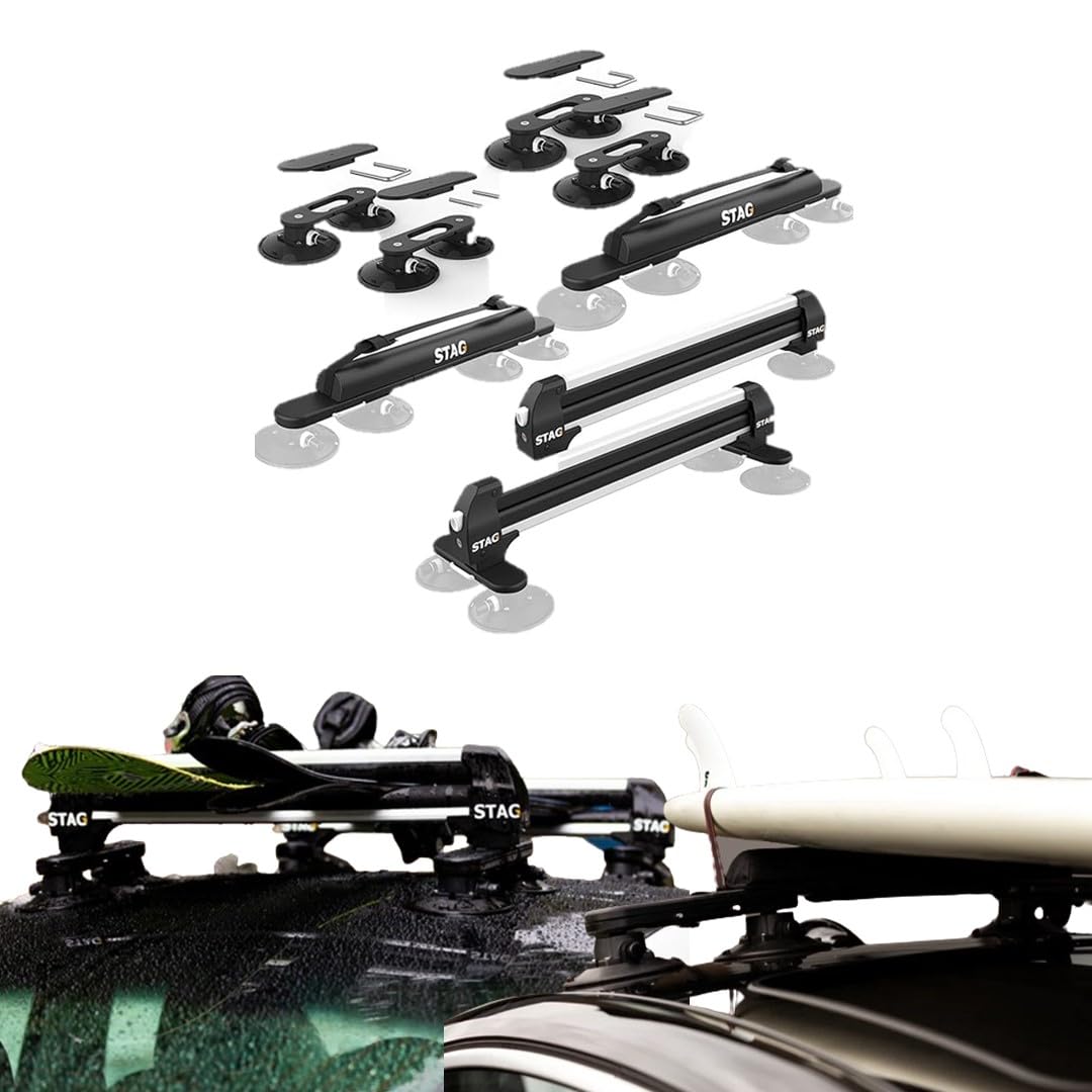 Amazon.com: Stag Rack Bundle 3 Pack - No-Drill Universal Roof Rack ...