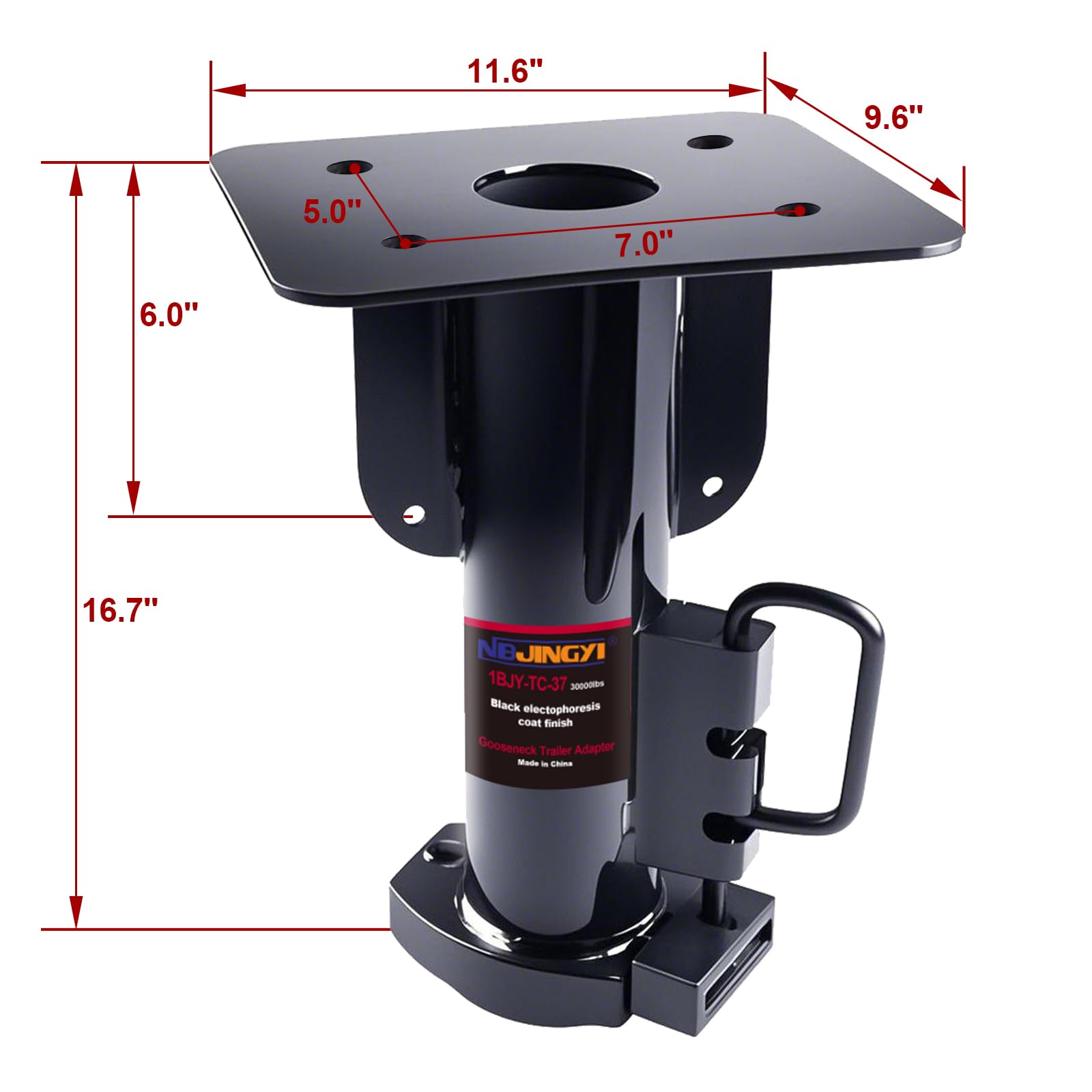 Snapklik.com : NBJINGYI 5th Wheel To Gooseneck Trailer Adapter - 15" Length