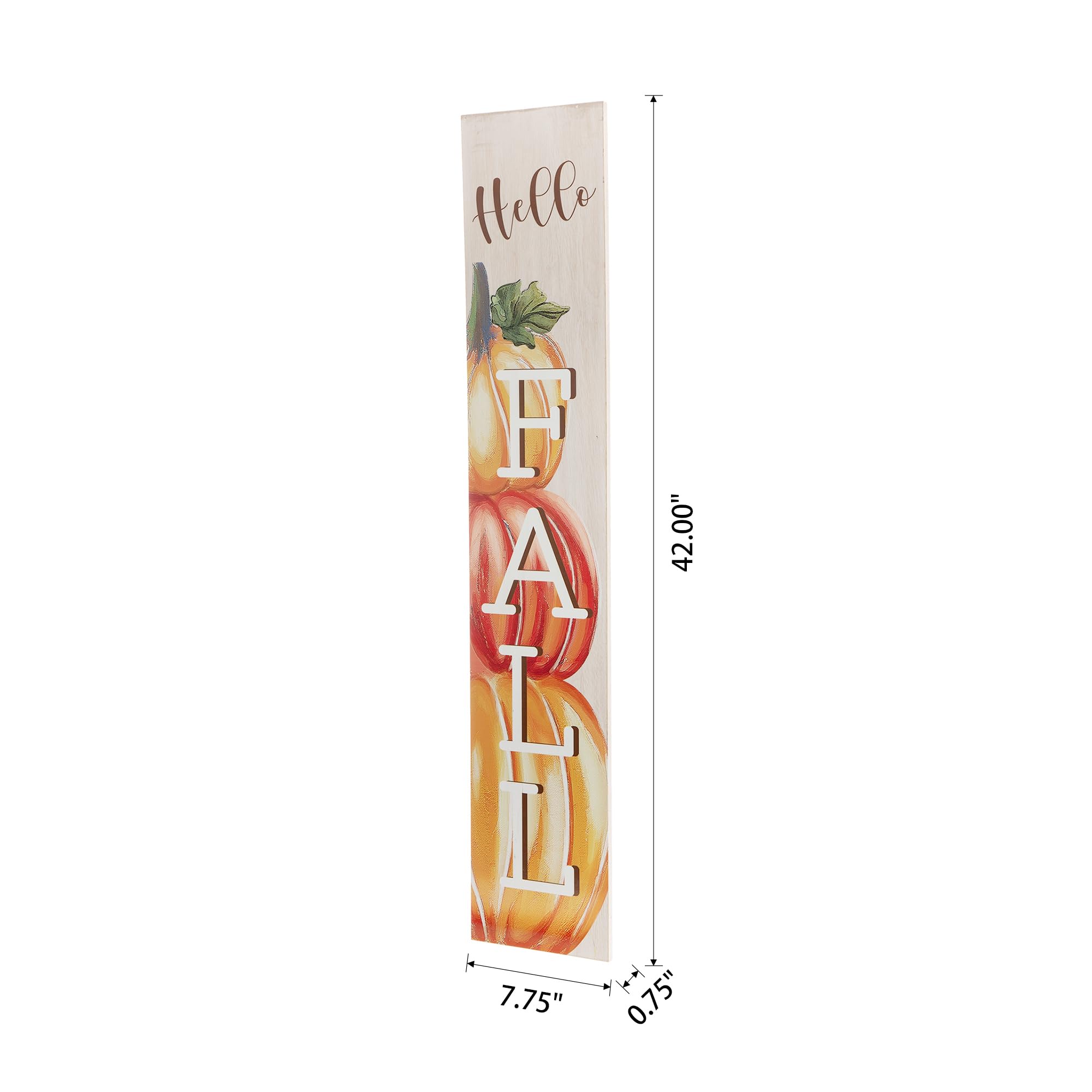 Snapklik.com : 42"H Wooden Hello Fall Porch Sign, Large Vertical Rustic ...