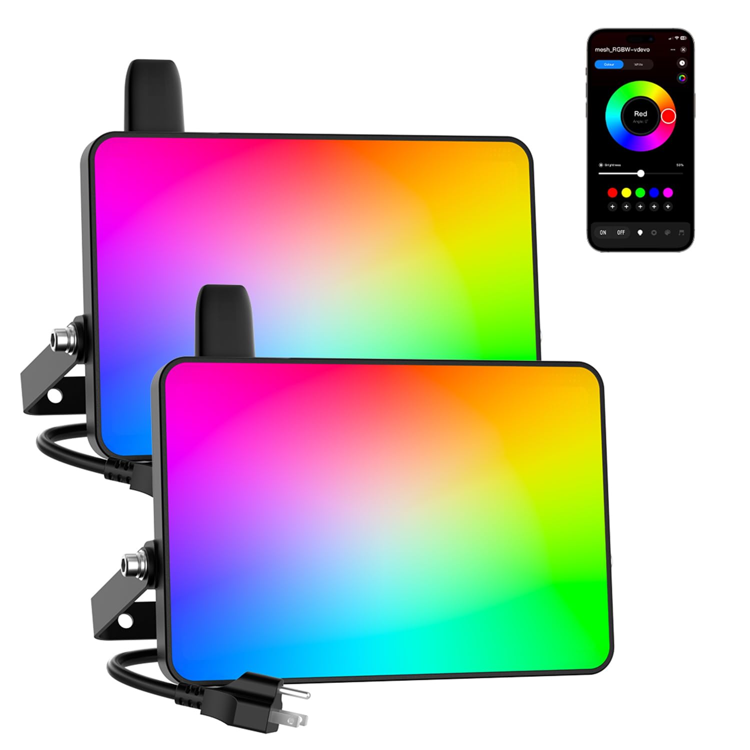 Onforu LED Flood Light Outdoor, Color Changing Led Stage Lights 50W ...