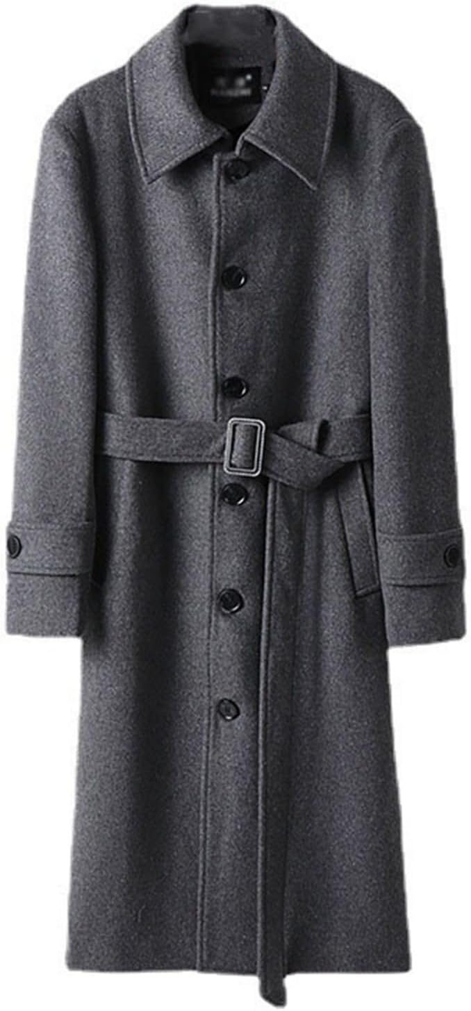 Amazon | [Monotory] メンズ 秋 冬 ステンカラーコート チェスターコート オーバーサイズ ロング 折り襟 ボタン ポケット ラシャコート 無地 シンプル フォーマル ...