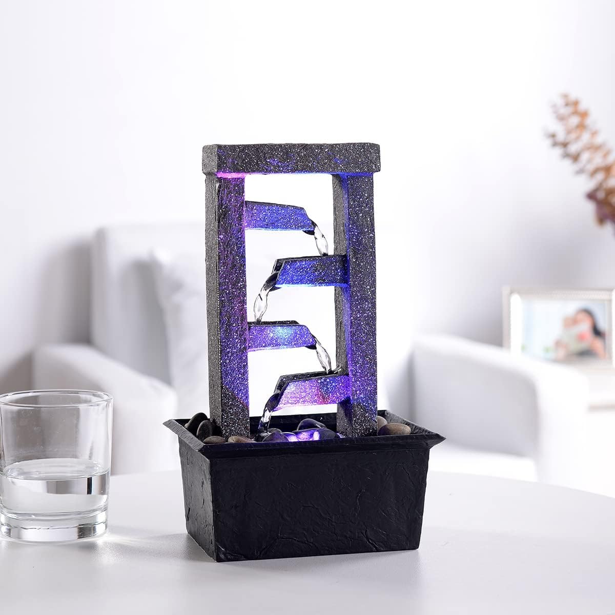 Amazon.com: Tabletop Fountain Indoor Mini Waterfall Fountain Meditation ...