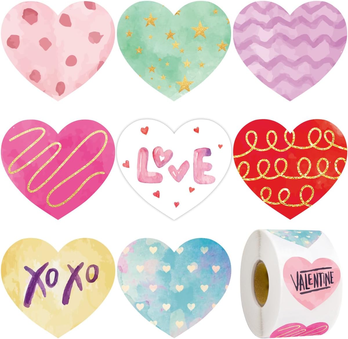 Amazon.com: 500 Pcs Valentines Day Stickers for Kids Heart Dessert ...