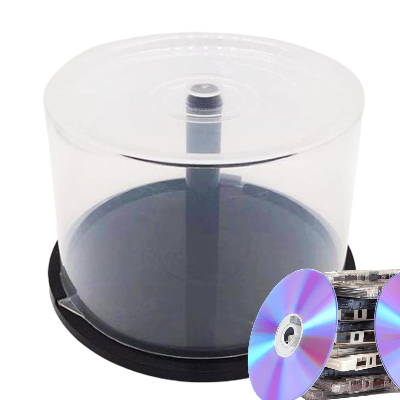DVD Cake Case, Clear Column DVD Storage Box with Black Spindle, DVD ...