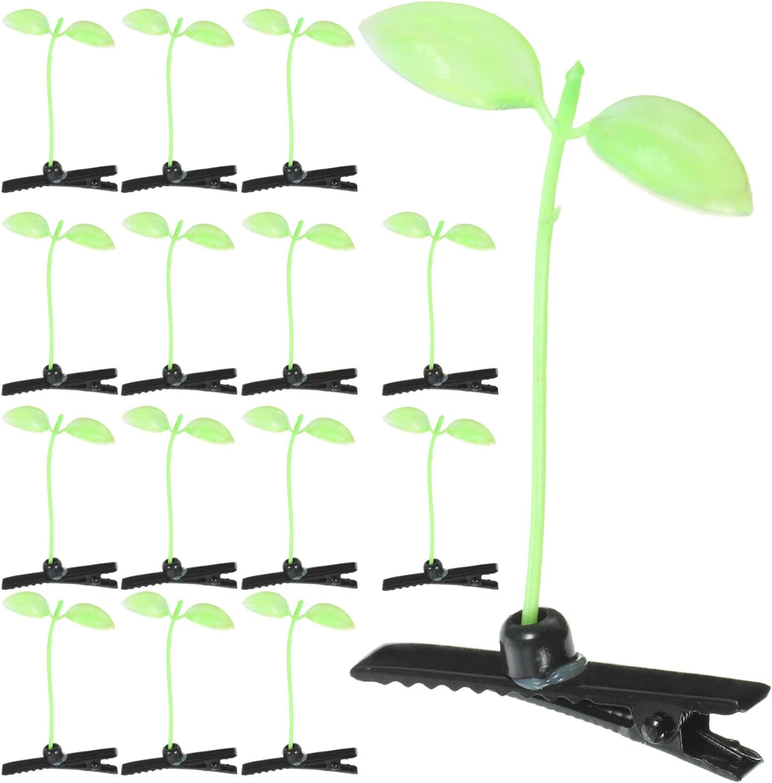 Amazon.com : 100 Pcs Bean Sprout Hair Clips, Funny Green Plant Hair ...