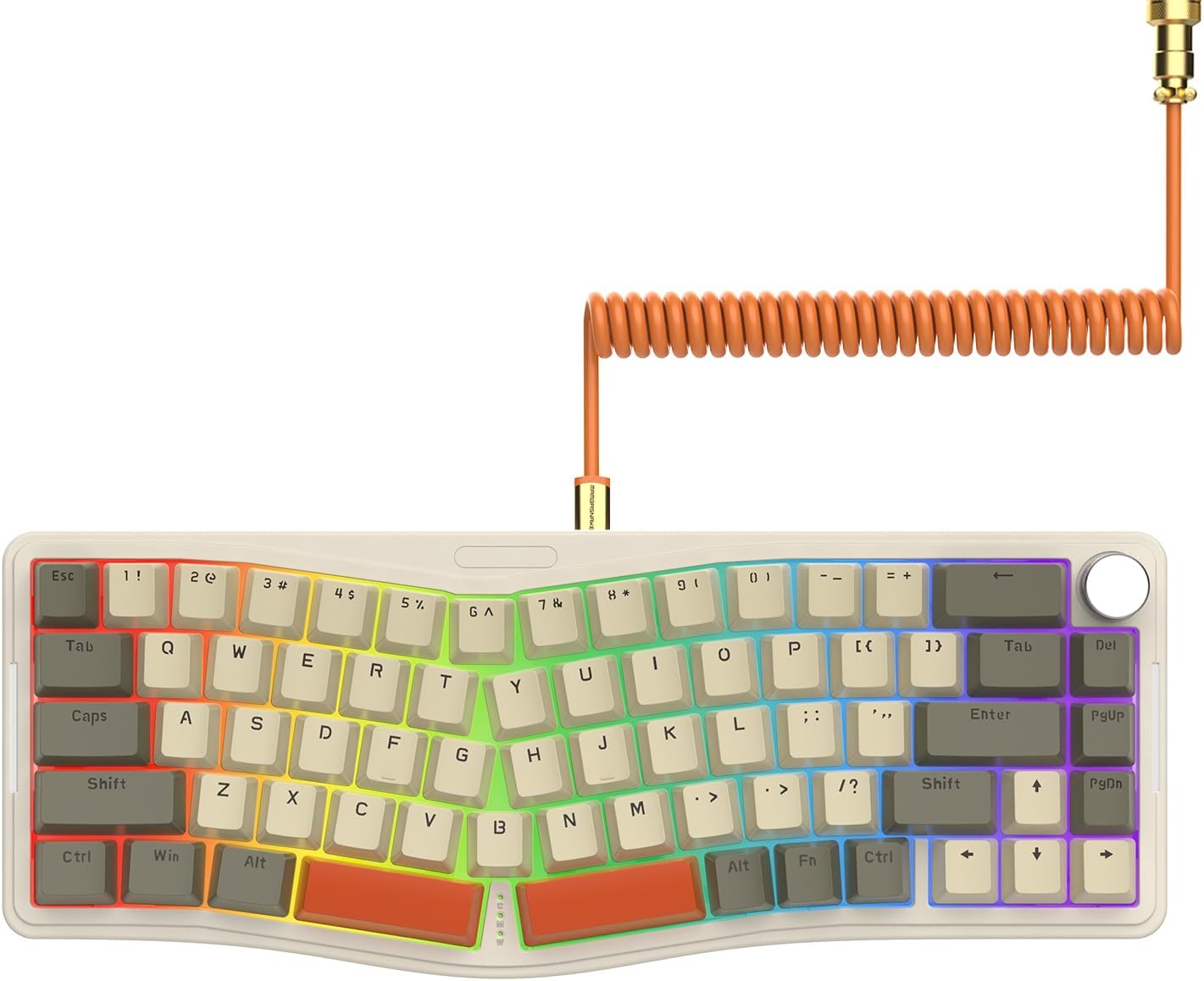 AKS068 65% Wired Mechanical Gaming Keyboard with Coiled Cable, 68-Key ...