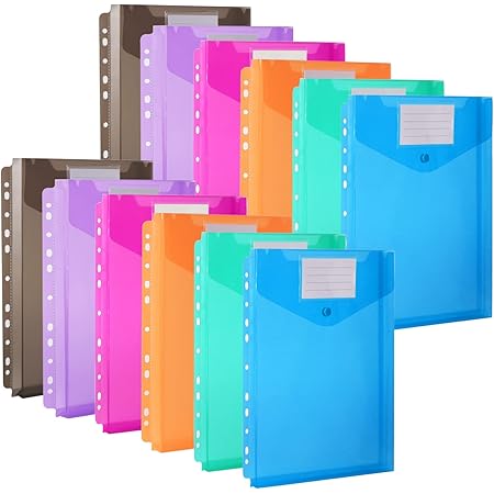 Plastic Wallets A4 Punched Pockets – 12PCS Expandable A4 Plastic ...