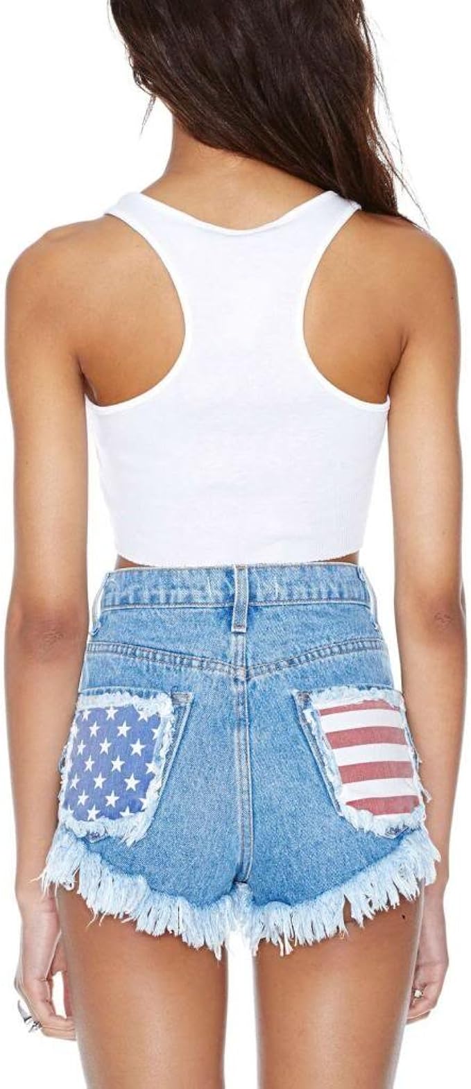 USA Vintage Shredded American Flag Levi Cut Off Ripped Frayed Shorts-XS ...