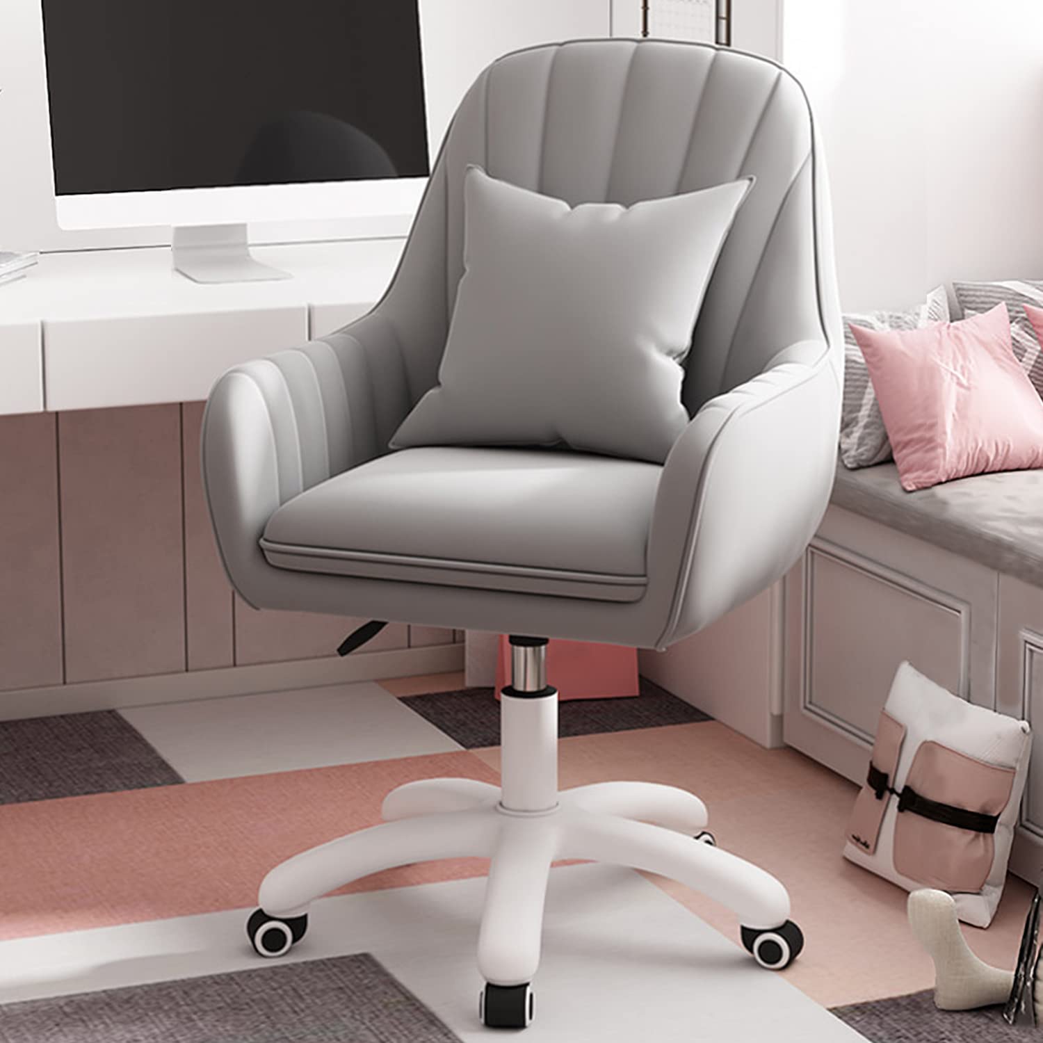 XUEGW Home Office Chair Computer Chair with Mid-Back Upholstered Modern ...
