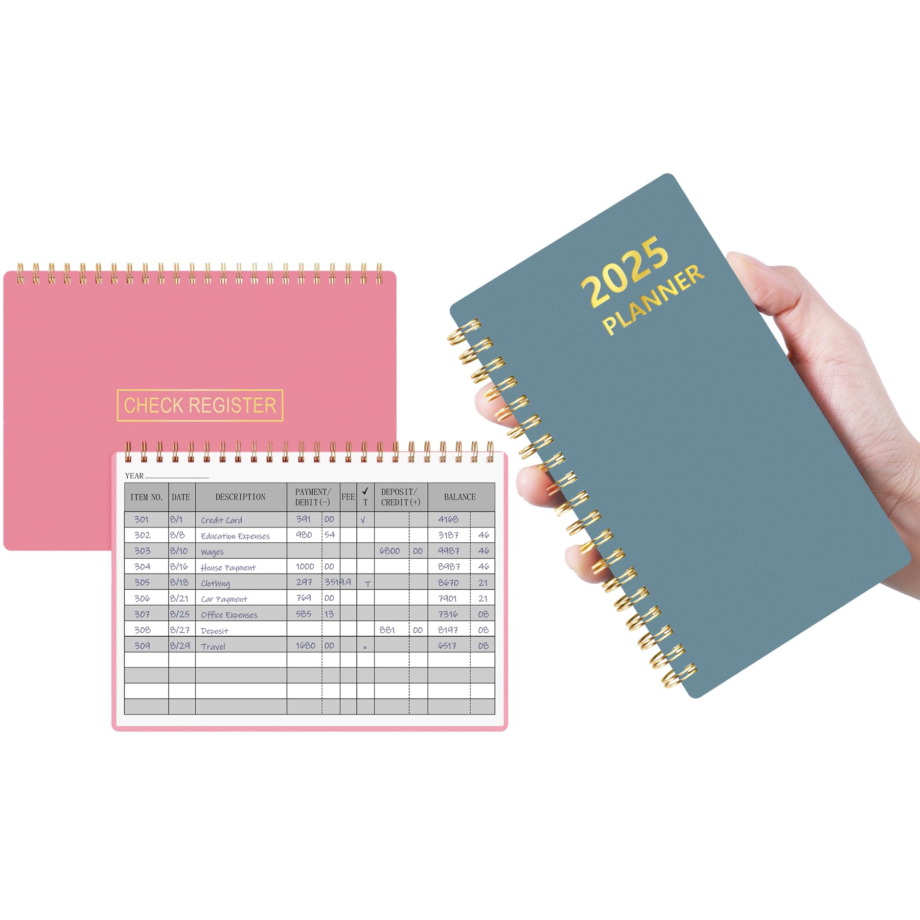 Amazon.com : HAUTOCO Pink Check Registers for Personal Checkbook and ...