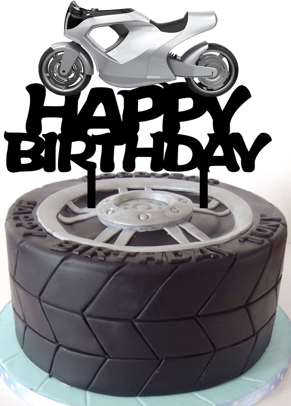Amazon.com: Motorcycle Cake Topper,Transportation Theme Birthday Cake ...
