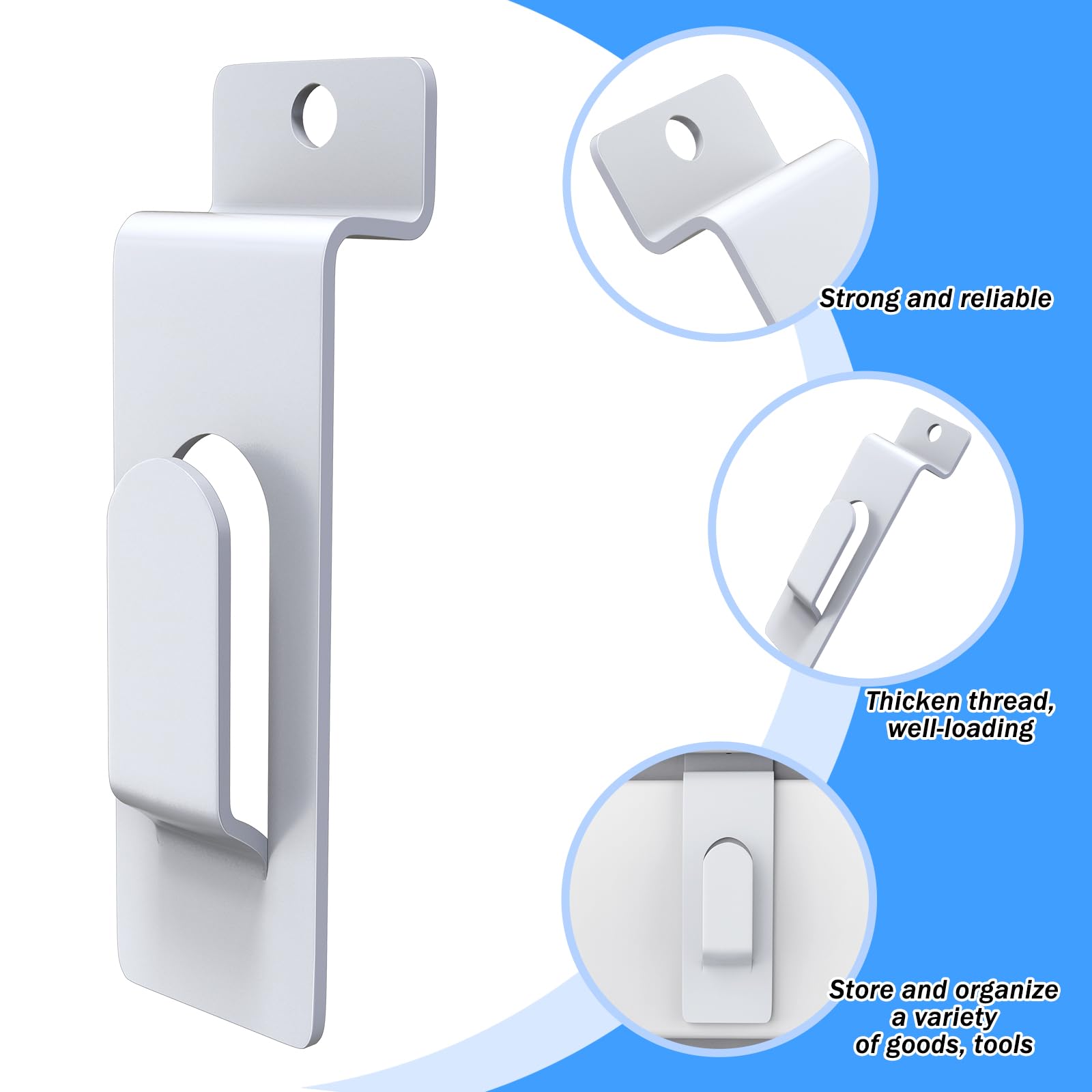 Snapklik.com : 20 Pack Slatwall Utility Notch Hook Commercial Slatwall ...