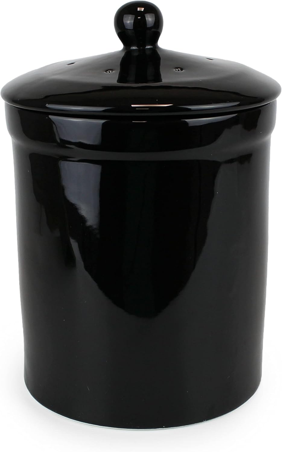 Black Ceramic Compost Caddy - Portland Kitchen Ceramic Compost Bin for ...