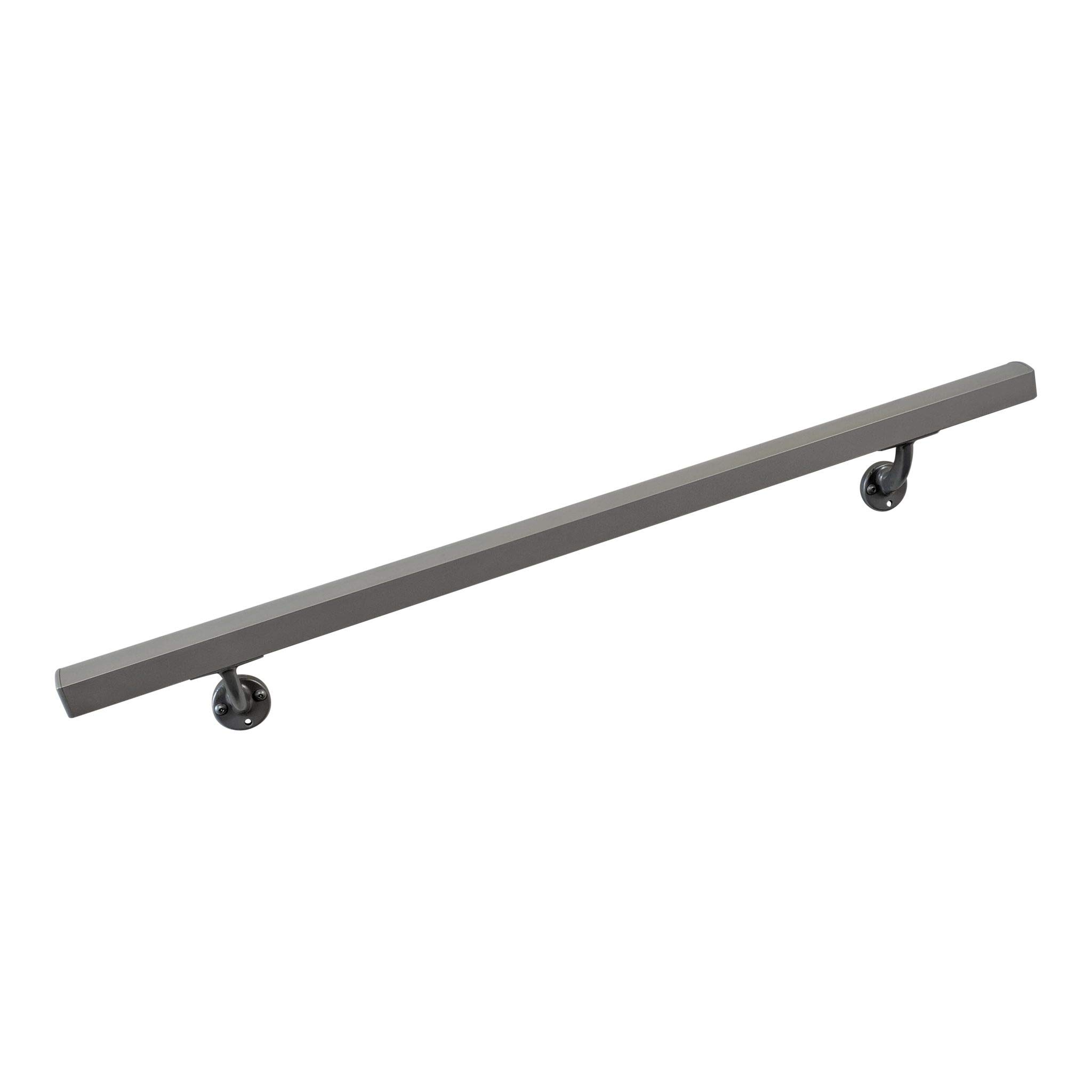 Aluminum Handrail Direct AHR 4' Handrail Section with Mounts - Silver ...