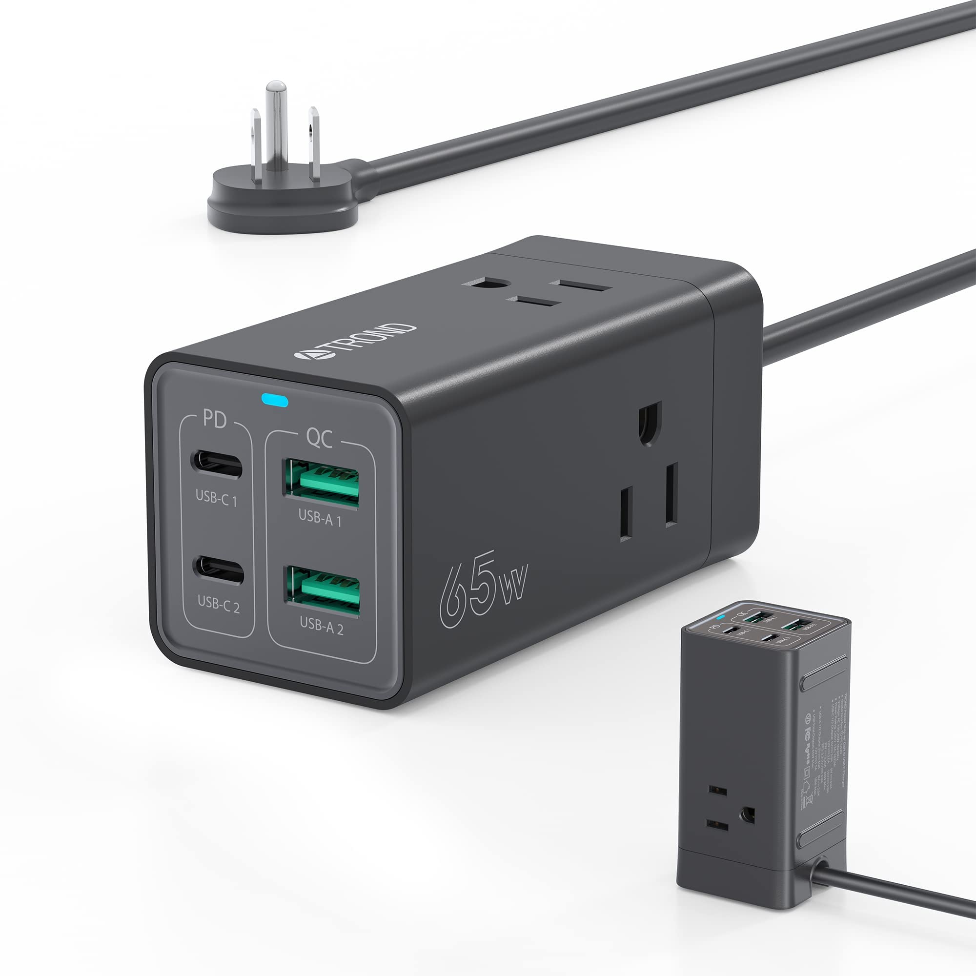 Snapklik.com : TROND 65W USB C Charger-7 In 1 Dual Voltage Travel Power ...