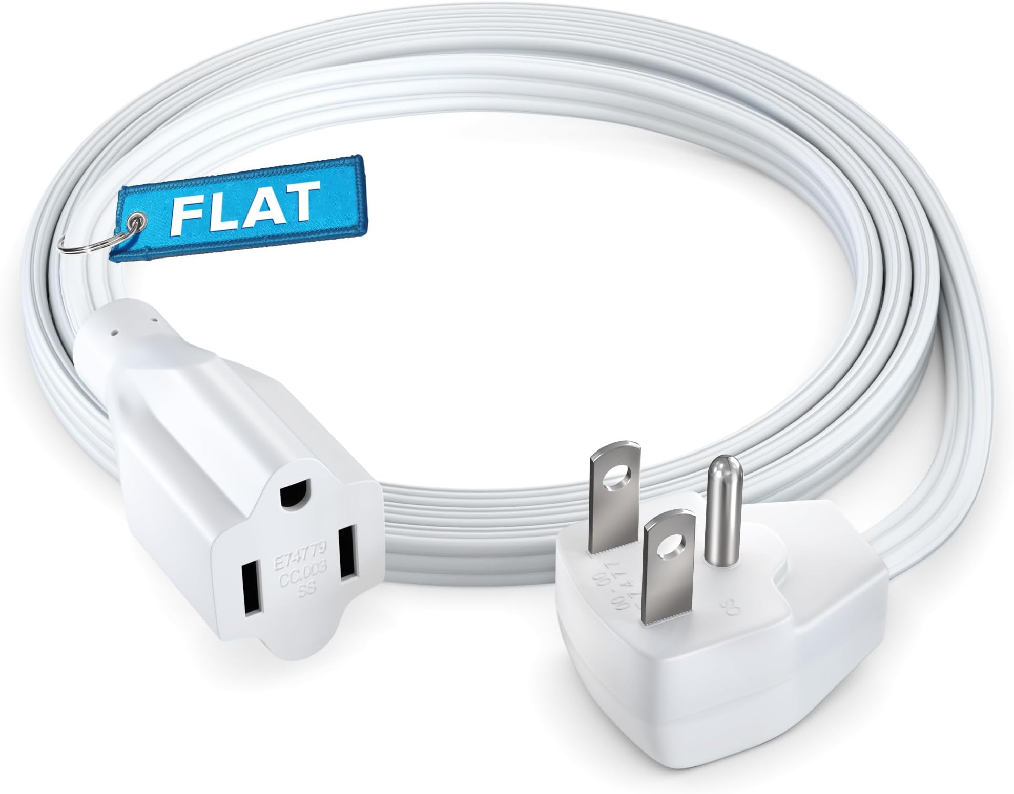 Amazon.com: Maximm Extension Cord Heavy Duty (4 Feet) Flat Wire 3-Prong ...