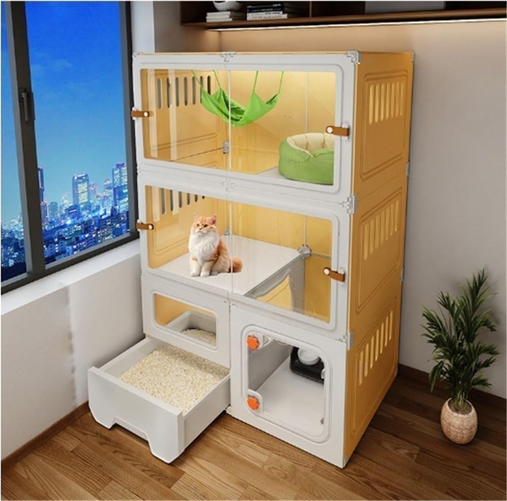 Amazon.com : ROPSHTSF Cat cage, Home Indoor cat cage, cat Villa, Two ...