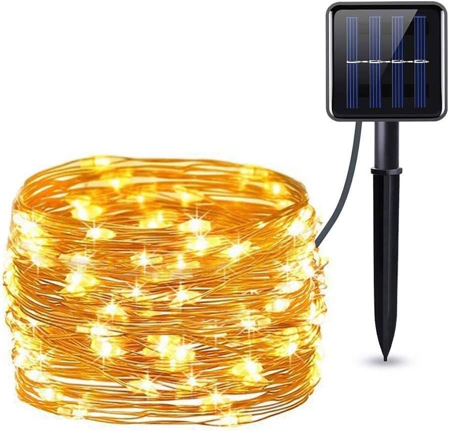 Solar String Lights Outdoor, HF 10M 100 LED Solar Powered Fairy Light ...