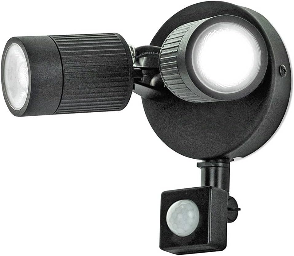 Luceco LED Twin Fitting Exterior Wall Light with PIR Motion Sensor ...