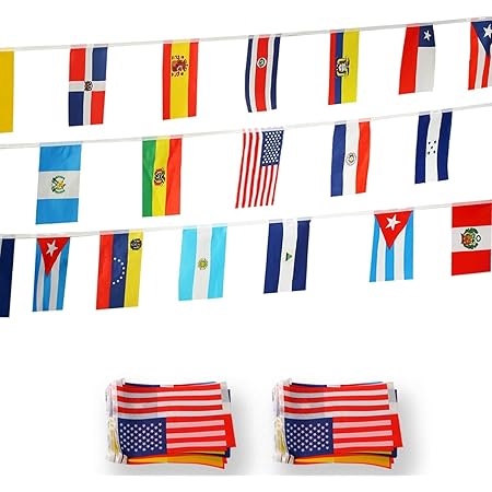 Amazon.com: LoveVC 2 Set 22 Spanish Language Speaking Countries Flags ...