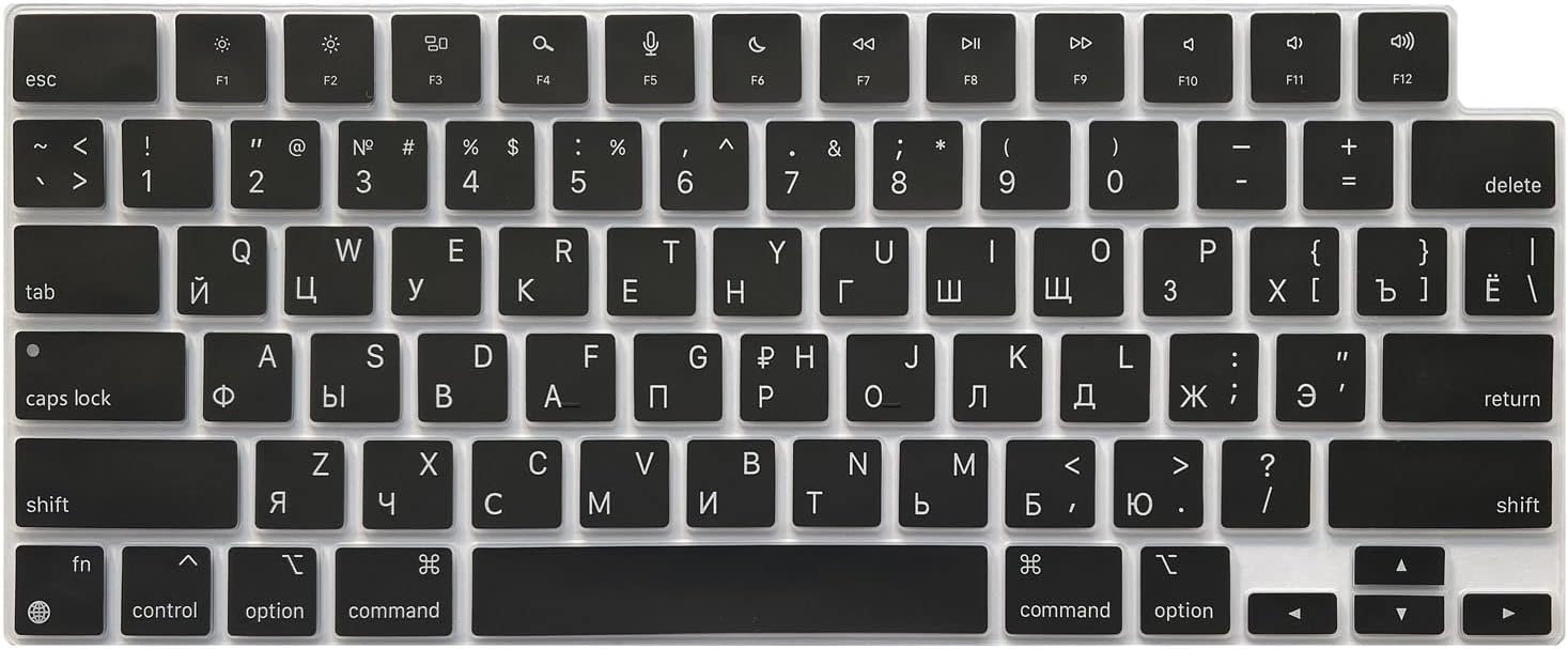 MiNGFi Silicone Russian Keyboard Cover for MacBook Pro/Max 14&16" M1-M4 ...