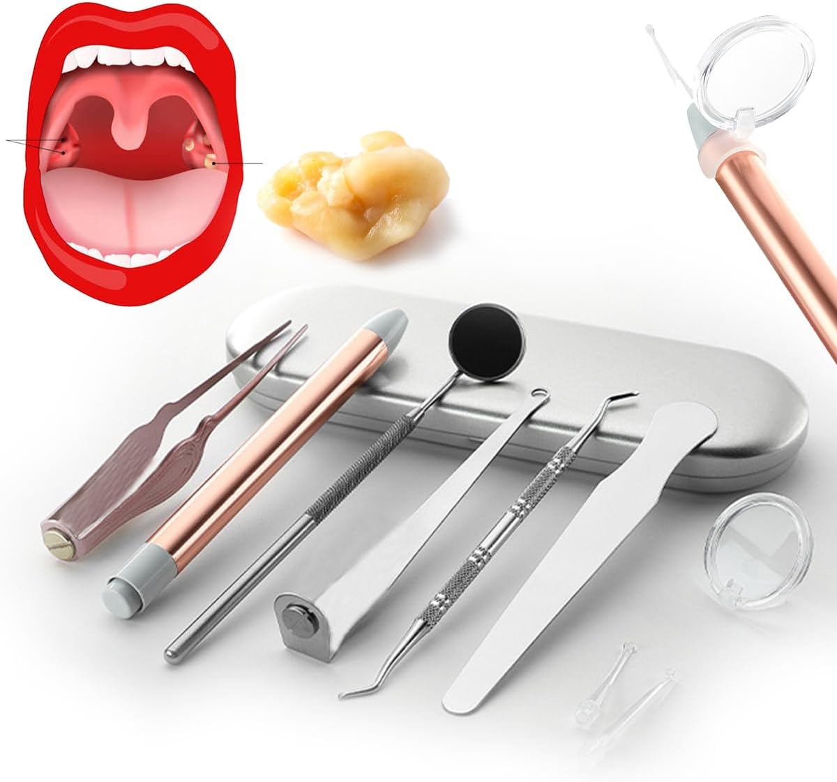 Amazon.com: EVNRH Best Tonsil Stone Remover Extended LED Light Scoop ...