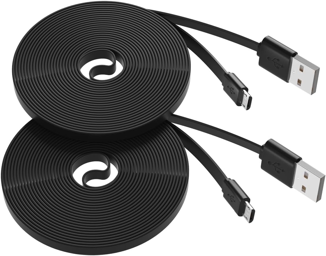 Amazon.com: 16FT Flat Power Extension Cable Compatible with Wyze Cam,Yi ...