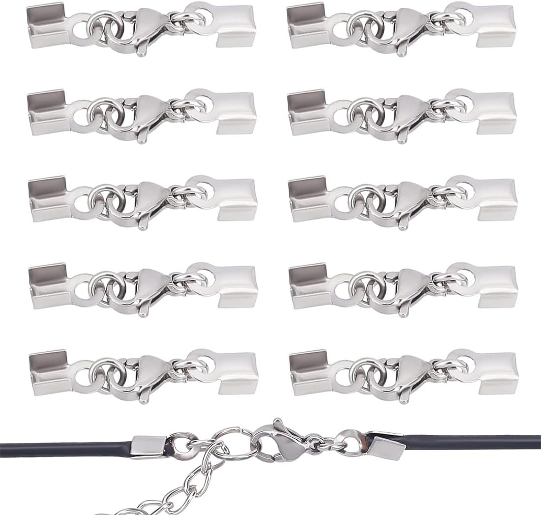 LEZED Embouts de Cordon pour Bijoux Faisant 30 Pièces Fermoirs de Cuir ...