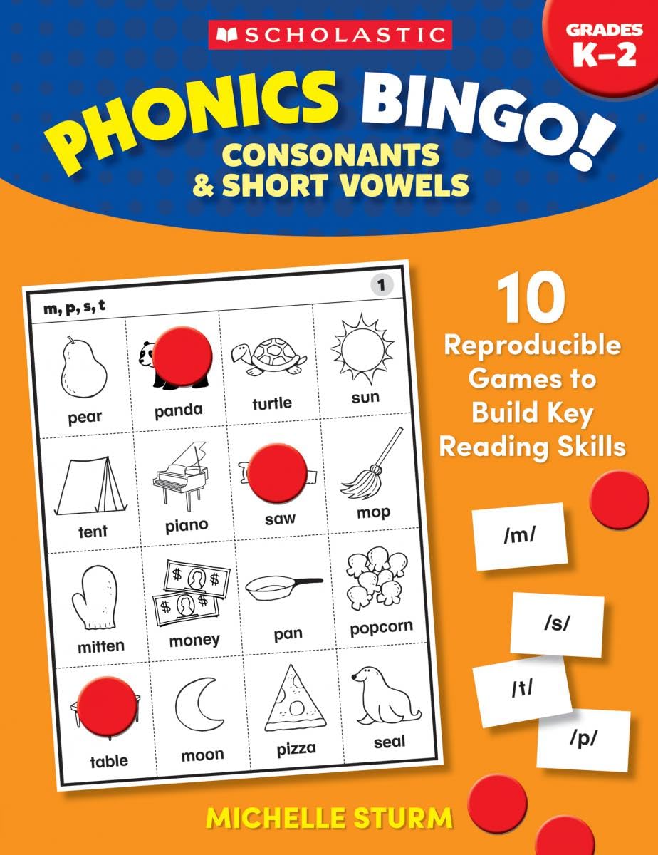 Phonics Bingo: Consonants & Short Vowels: 10 Reproducible Games to ...