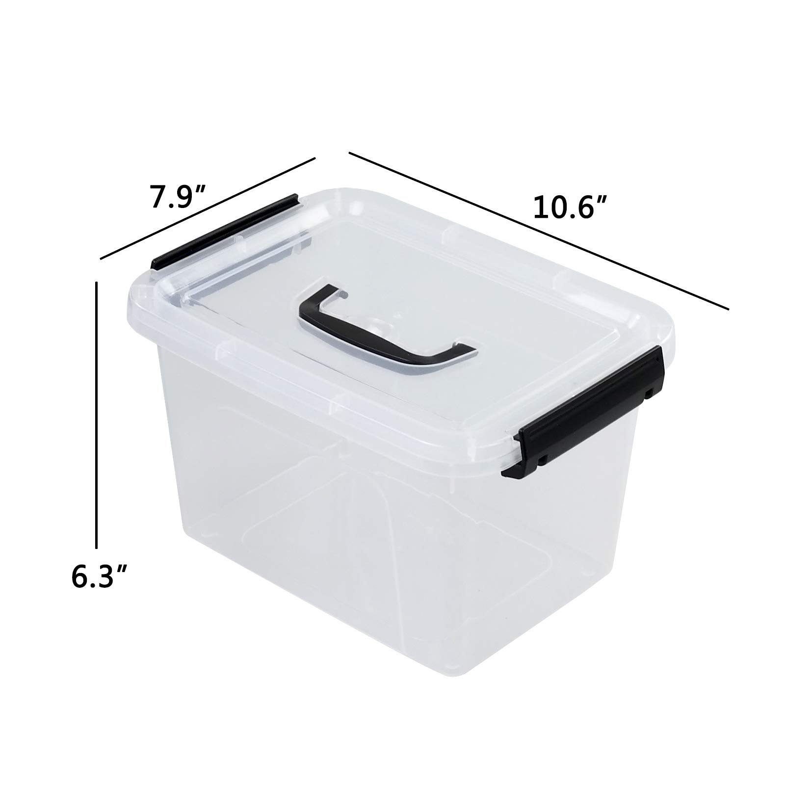 Snapklik.com : Tstorage 8 Quart Plastic Storage Clear Latch Boxes ...