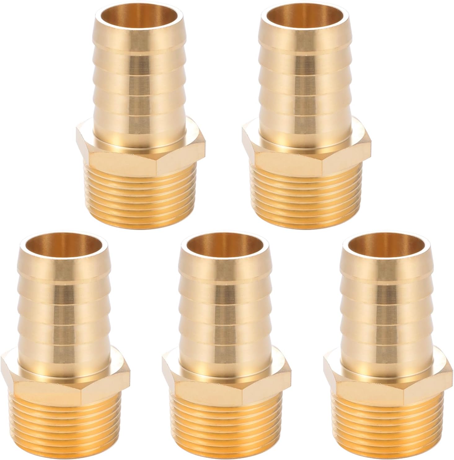 Amazon.com: Brass Barbed Hose Fittings, 1-1/4" Barb to 1" NPT Male Pipe ...
