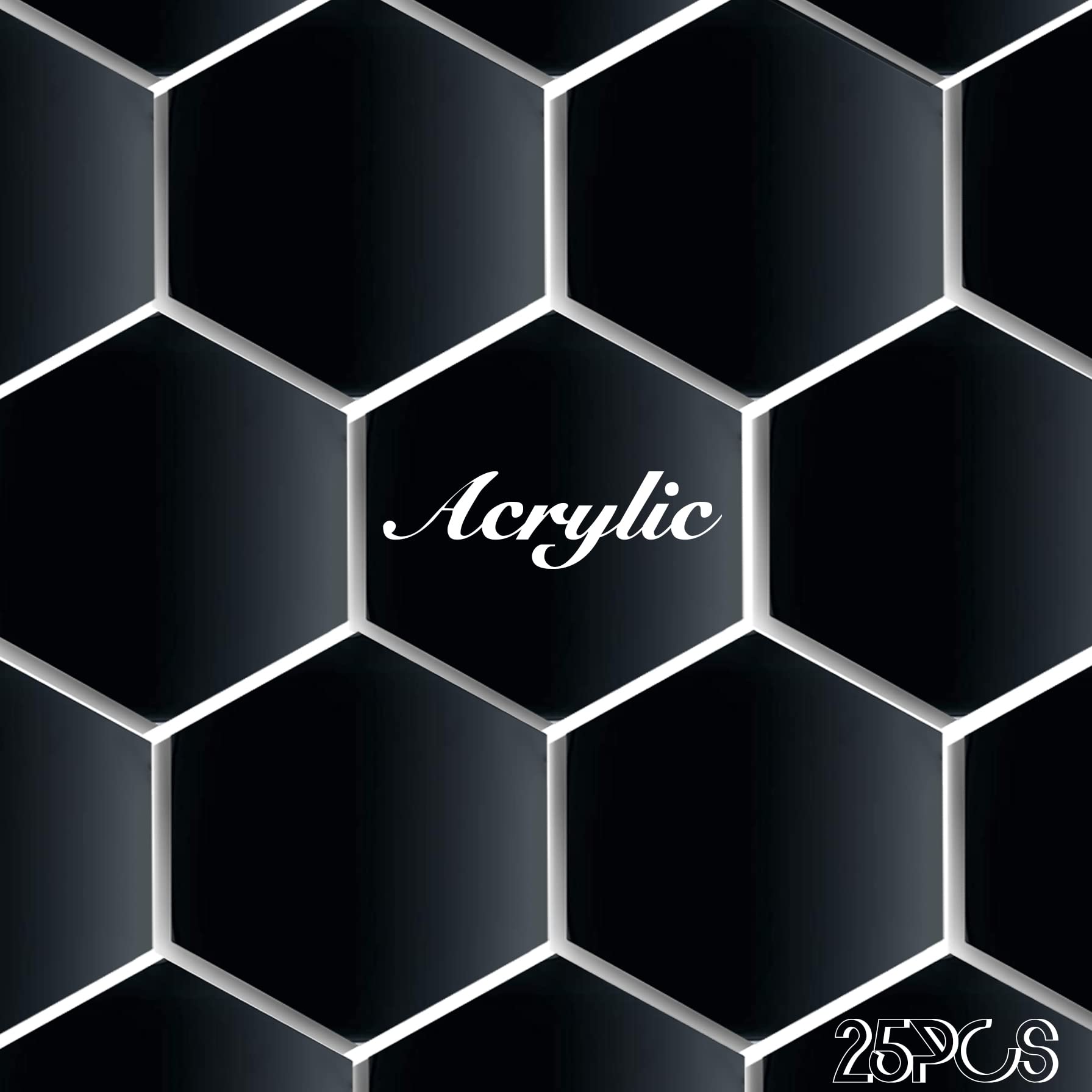 25 Pieces Hexagon Acrylic Place Card Black Acrylic Sheets, Blank ...