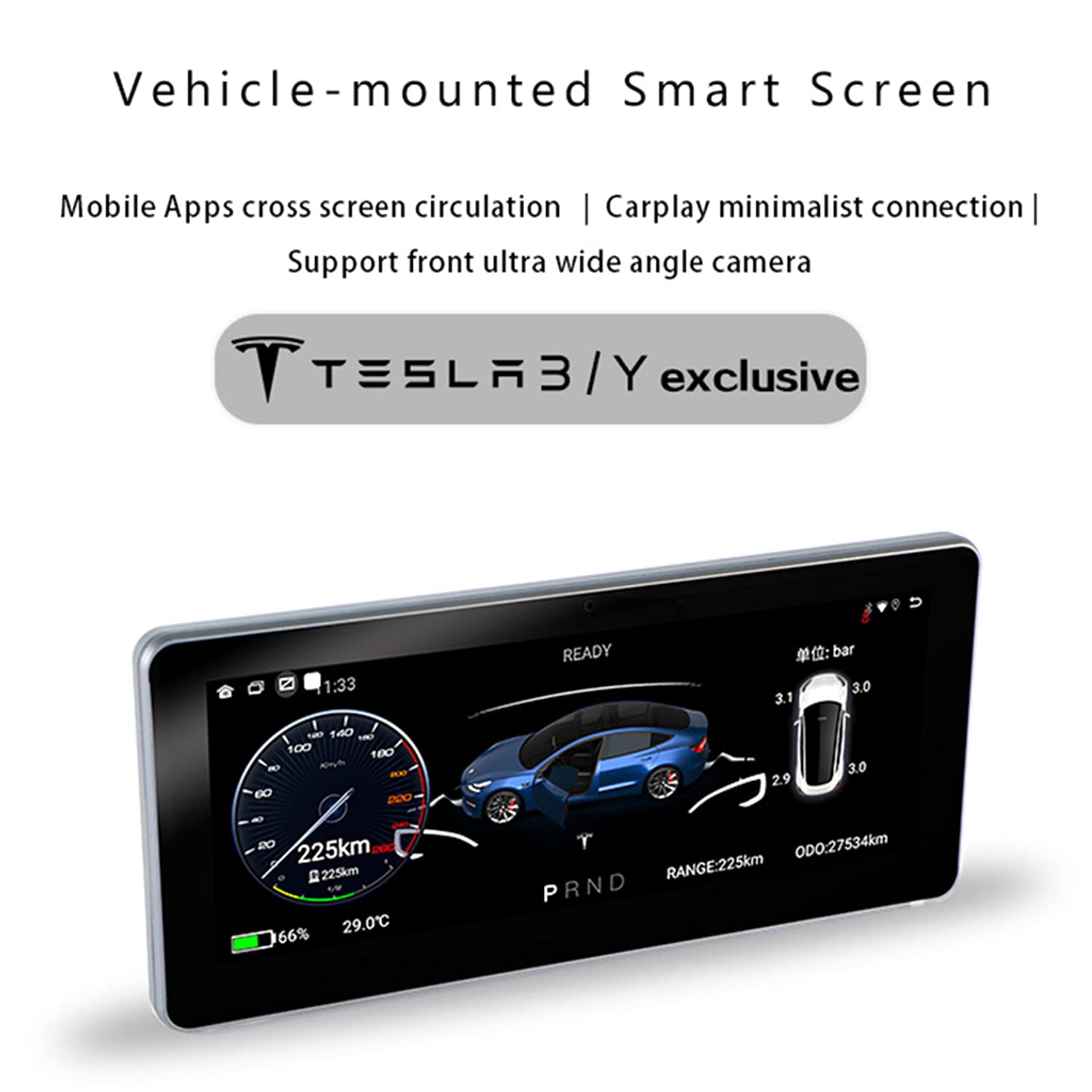 HANSSHOW Display Compatible Model Y/3, Tesla Carplay Screen, Camera ...