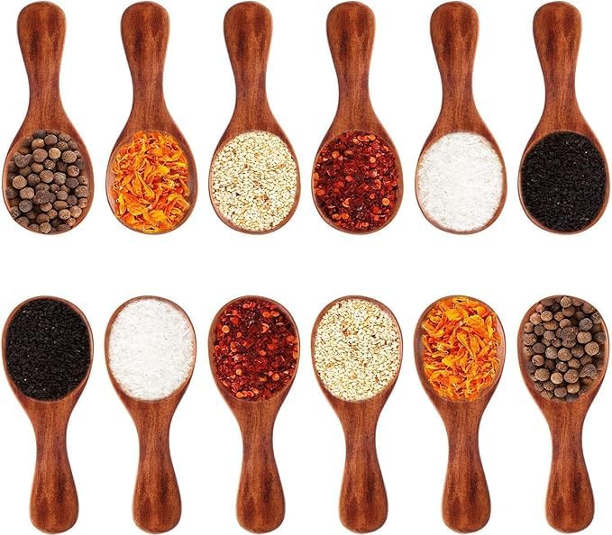 Buy AM CRAFTS Wooden Masala Spoon for Small Containers, Handmade Wooden ...