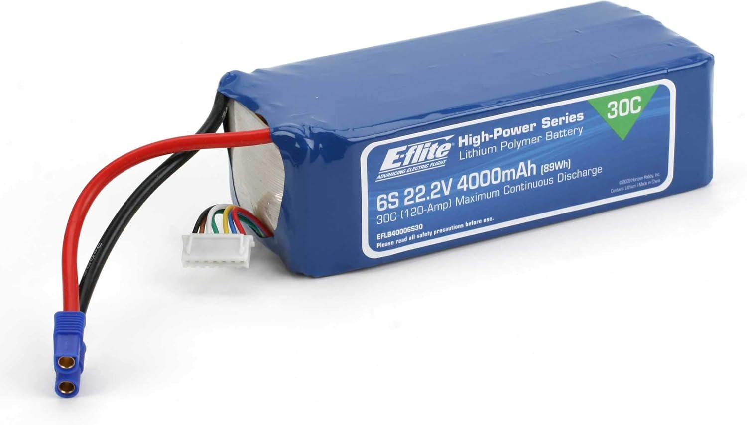 Amazon.com: E-flite 4000mAh 6S 22.2V 30C LiPo 12AWG EC3 Battery : Toys ...