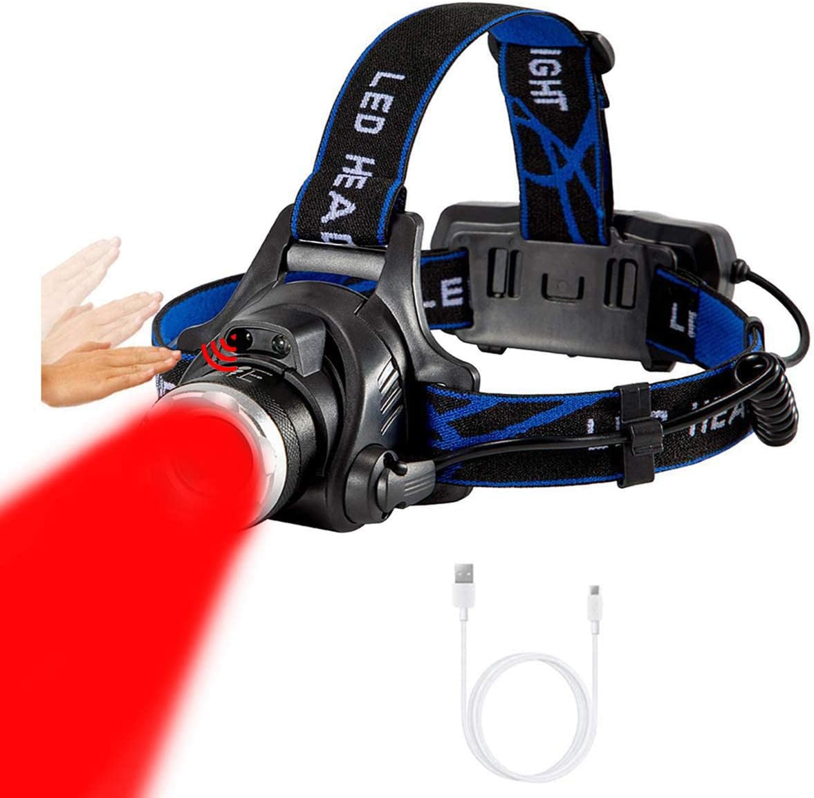 WindFire Red Light Hunting Headlamp High Lumen CREE XML-T6 Red LED ...