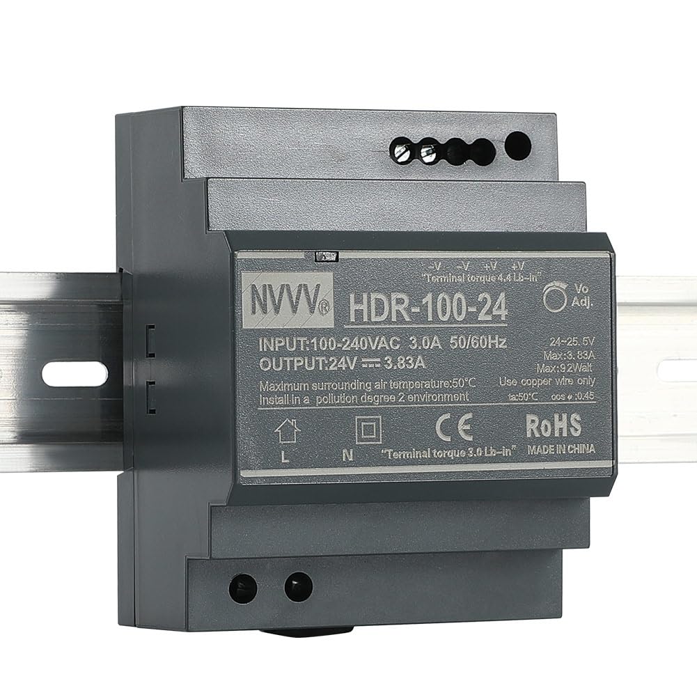 Amazon.com: HDR-100-24 Ultra Slim Step-Shape 4SU DIN Rail Power Supply ...