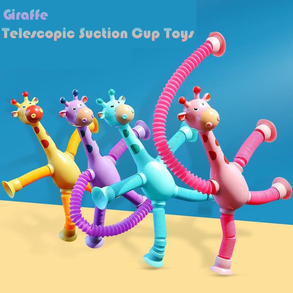 Snapklik.com : 4 Pack Giraffe Telescopic Suction Cup Toys, Shape ...