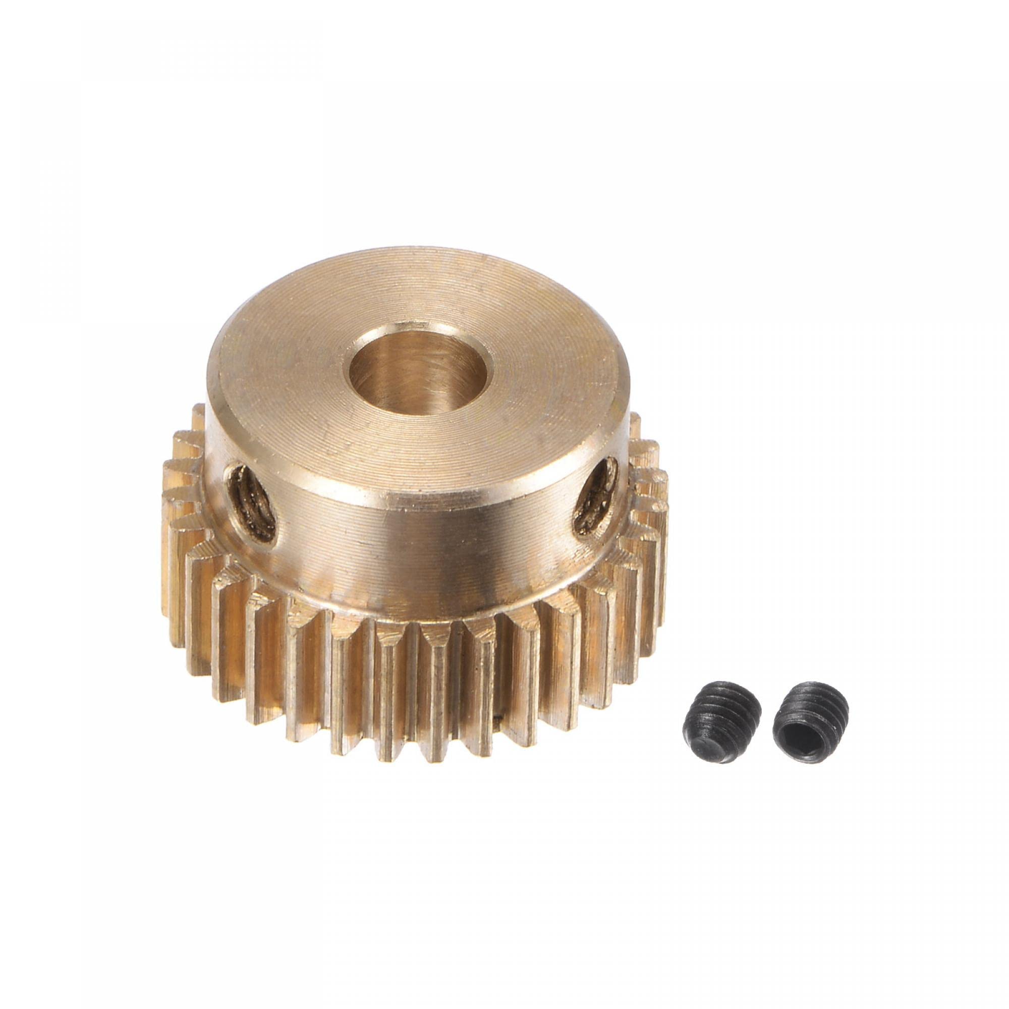 uxcell Pinion Gear Set, Brass Motor Rack Straight Spur Gear with Step ...