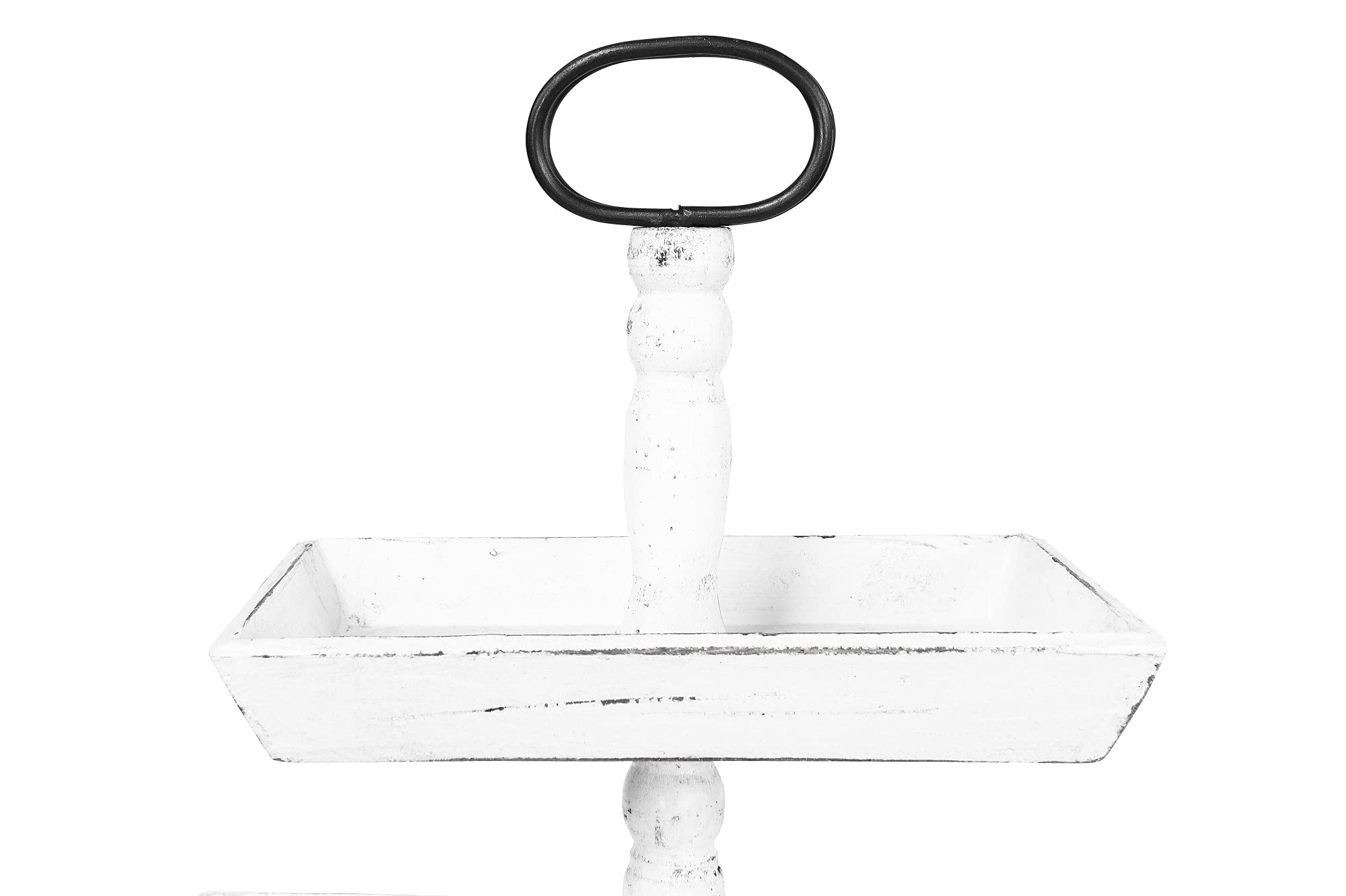 Creative Co-Op 3 Tier Tray Decorative Accents, White