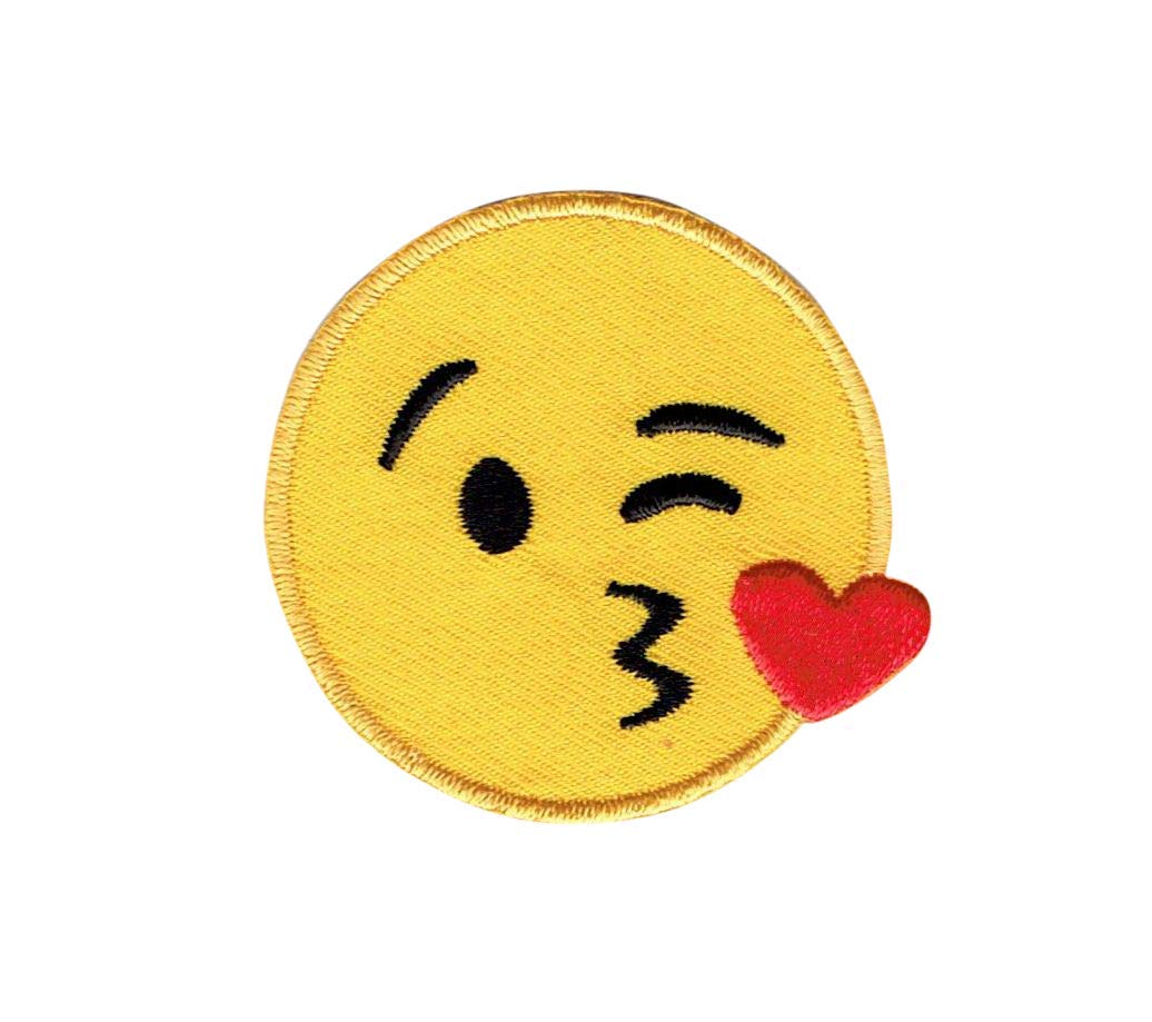 Wholesale Applique Small - Smiley Face Emoji Blowing Kiss on Cheek ...