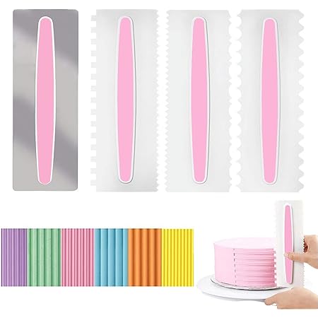 Amazon.com: 12 Inch Large Clear Acrylic Cake Scraper Smoother and 9.5 ...