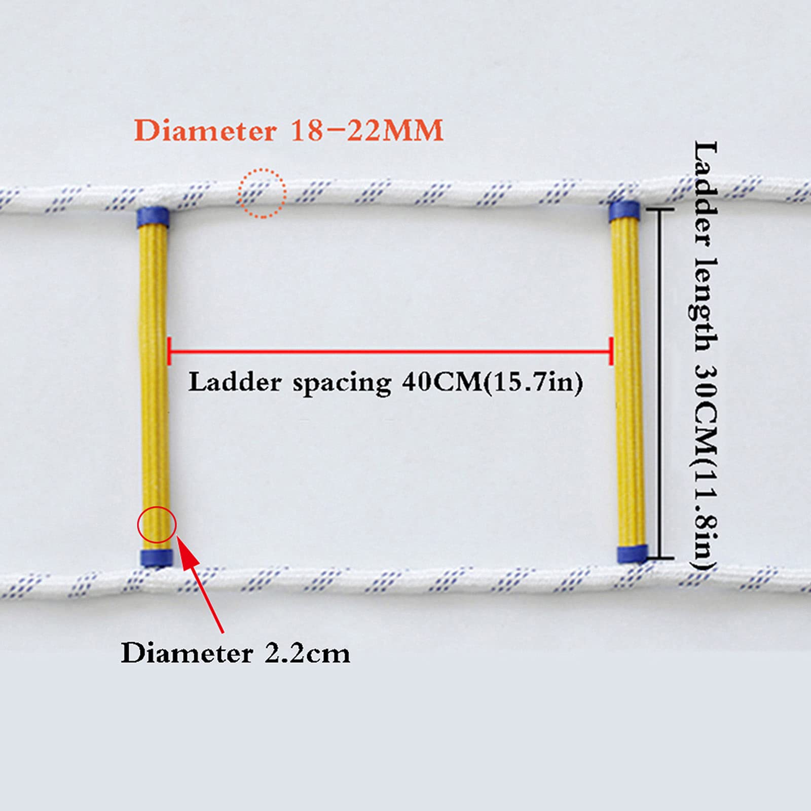 YZJJ Fire Escape Rope Ladder - Flame Resistant Emergency Fire Safety ...