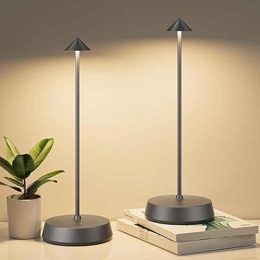 JICAI Cordless Table Lamp Rechargeable, Battery Operated 6000mAh Desk ...