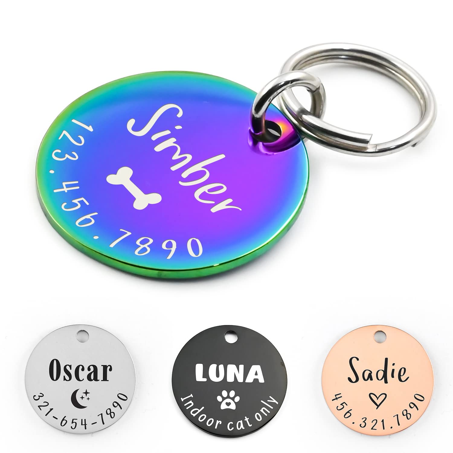 Amazon.com: Personalized Lovely Symbols Dog Tags and Cat Tags Custom ...
